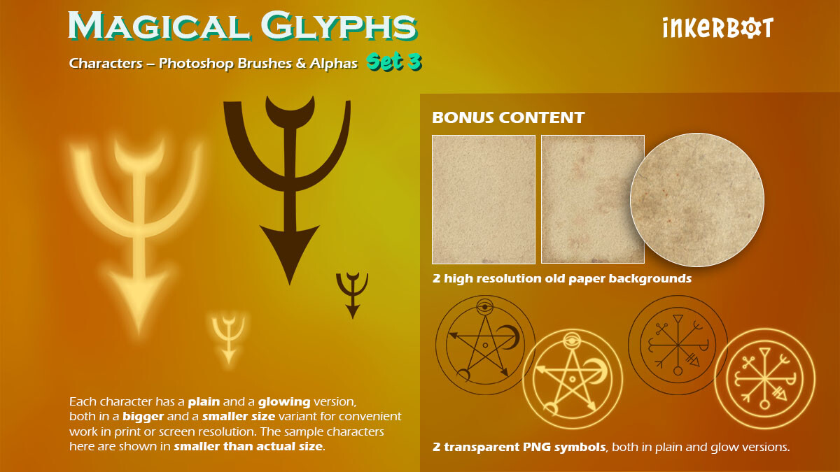 ArtStation - Magical Glyphs - Characters 3 | Photoshop Brushes and ...