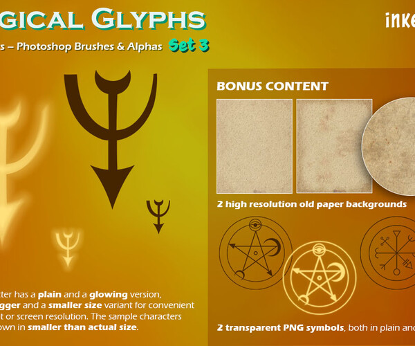 ArtStation - Magical Glyphs - Characters 3 | Photoshop Brushes and ...