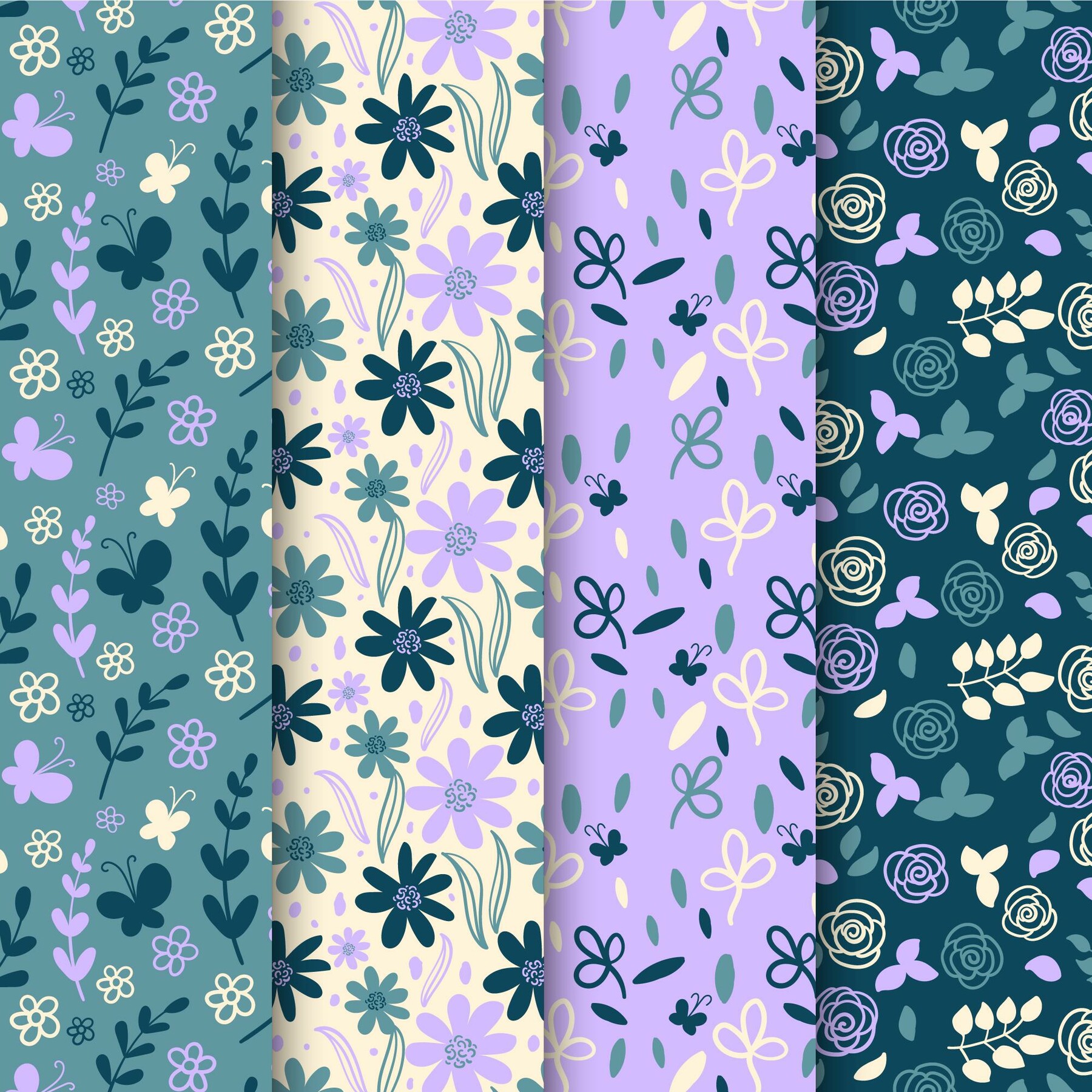 ArtStation - Spring Flower pattern collection Vector set | Artworks