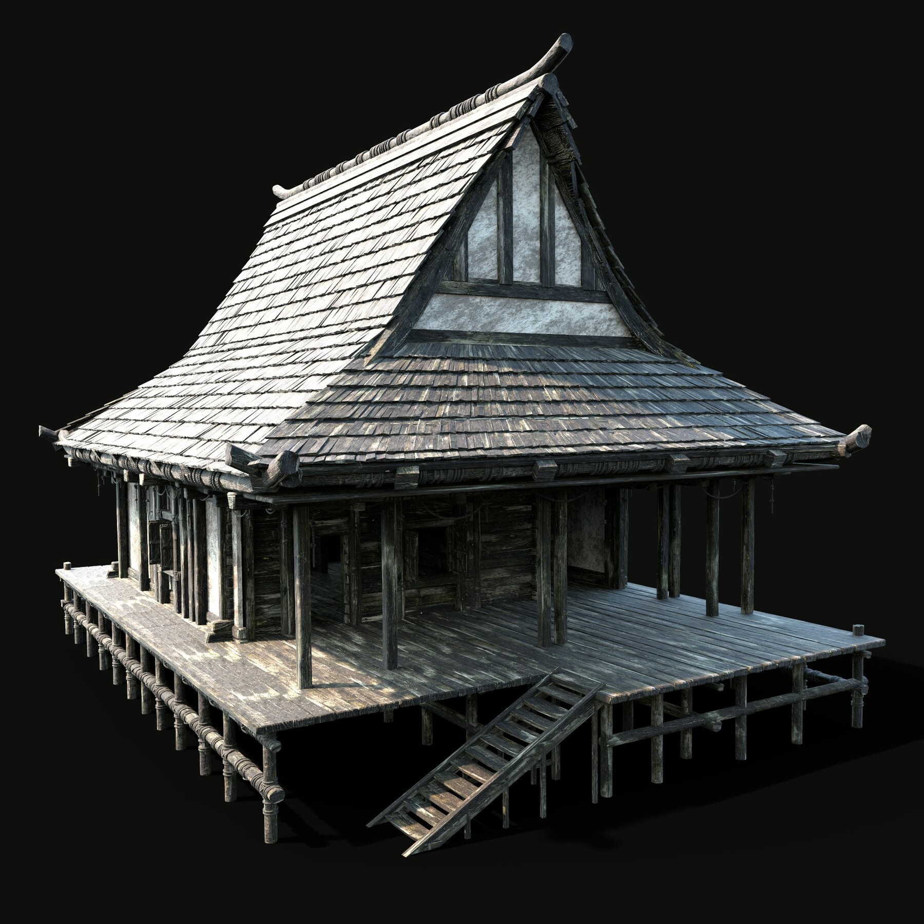 Enterables - JAPAN CHINESE FEUDAL HOUSE DOJO ASIAN HUT CABIN VILLAGE ...