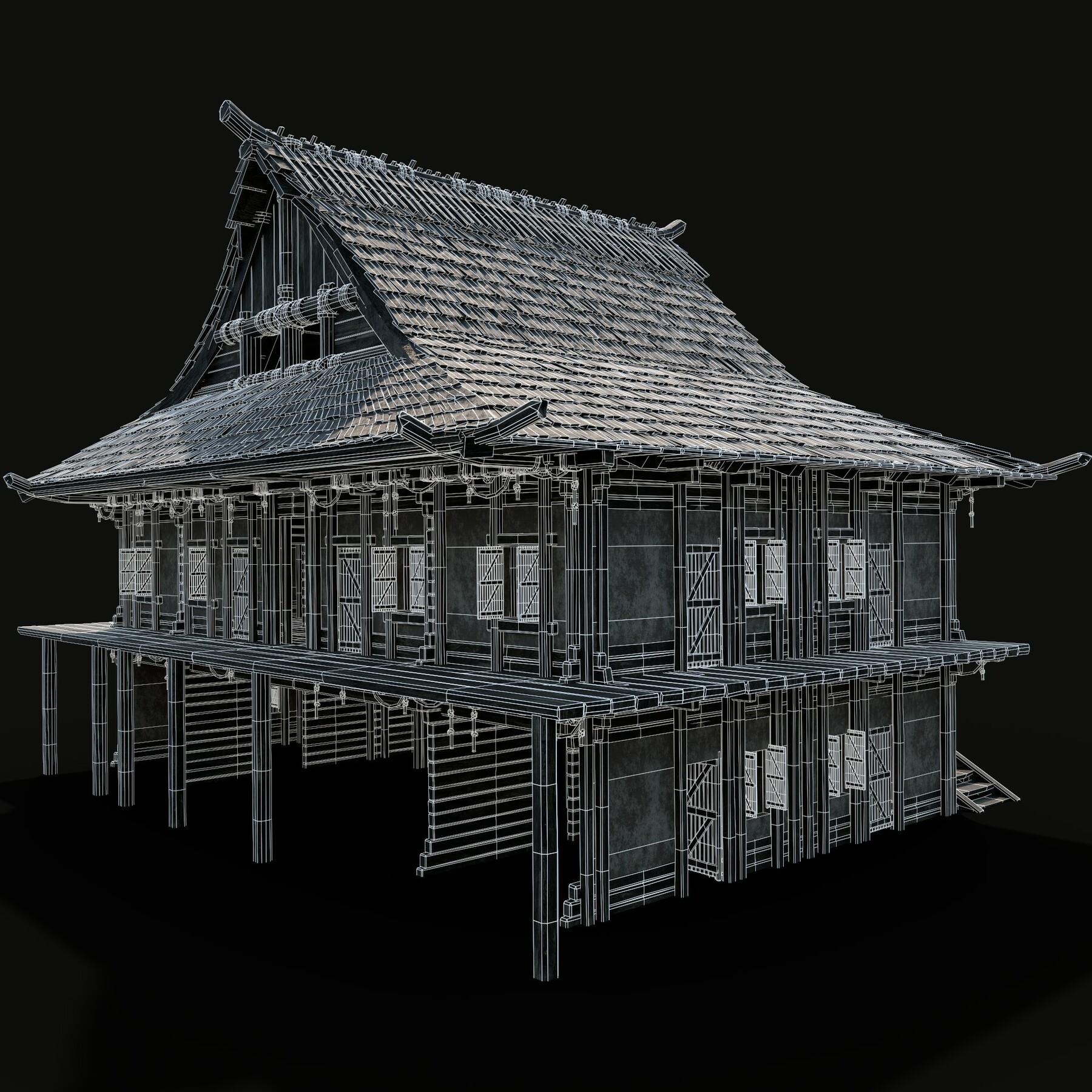 ArtStation - JAPAN CHINESE FEUDAL HOUSE DOJO HUT SAMURAI NINJA ...