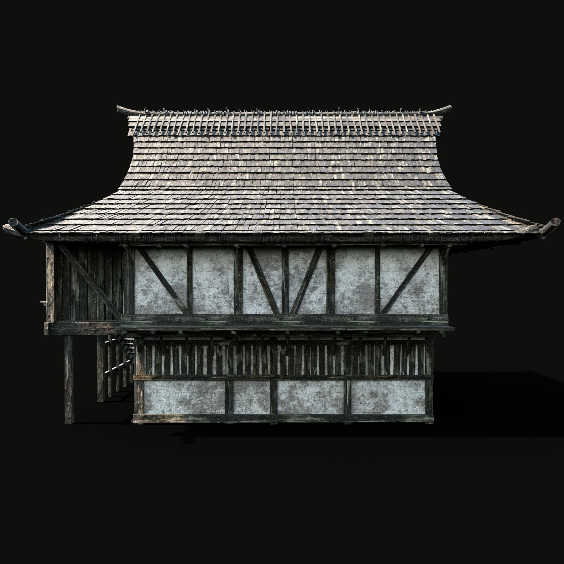 ArtStation - JAPAN CHINESE FEUDAL HOUSE DOJO HUT SAMURAI NINJA ...
