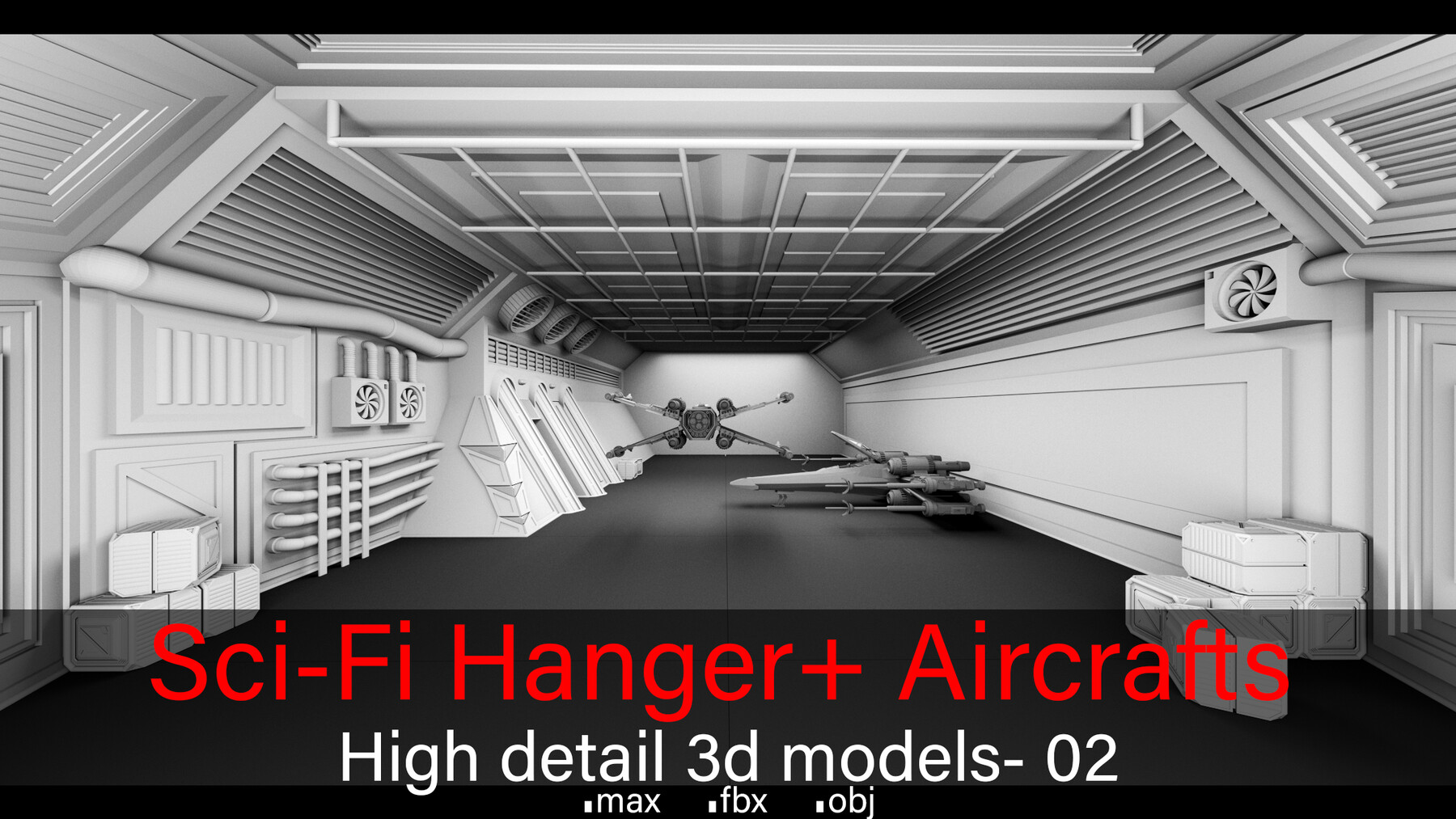 ArtStation - Sci-Fi Hanger+ Aircrafts- 02- High detail 3d models ...