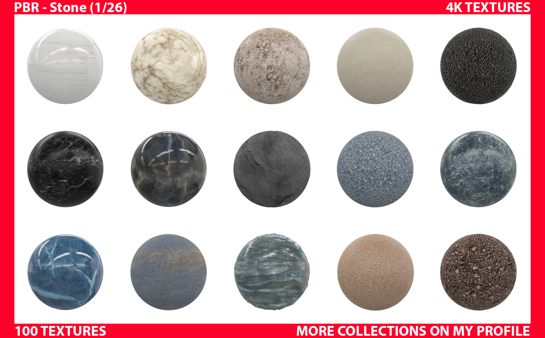 ArtStation - PBR Texture Pack - Stones - 100 Textures (Part 1/24 ...