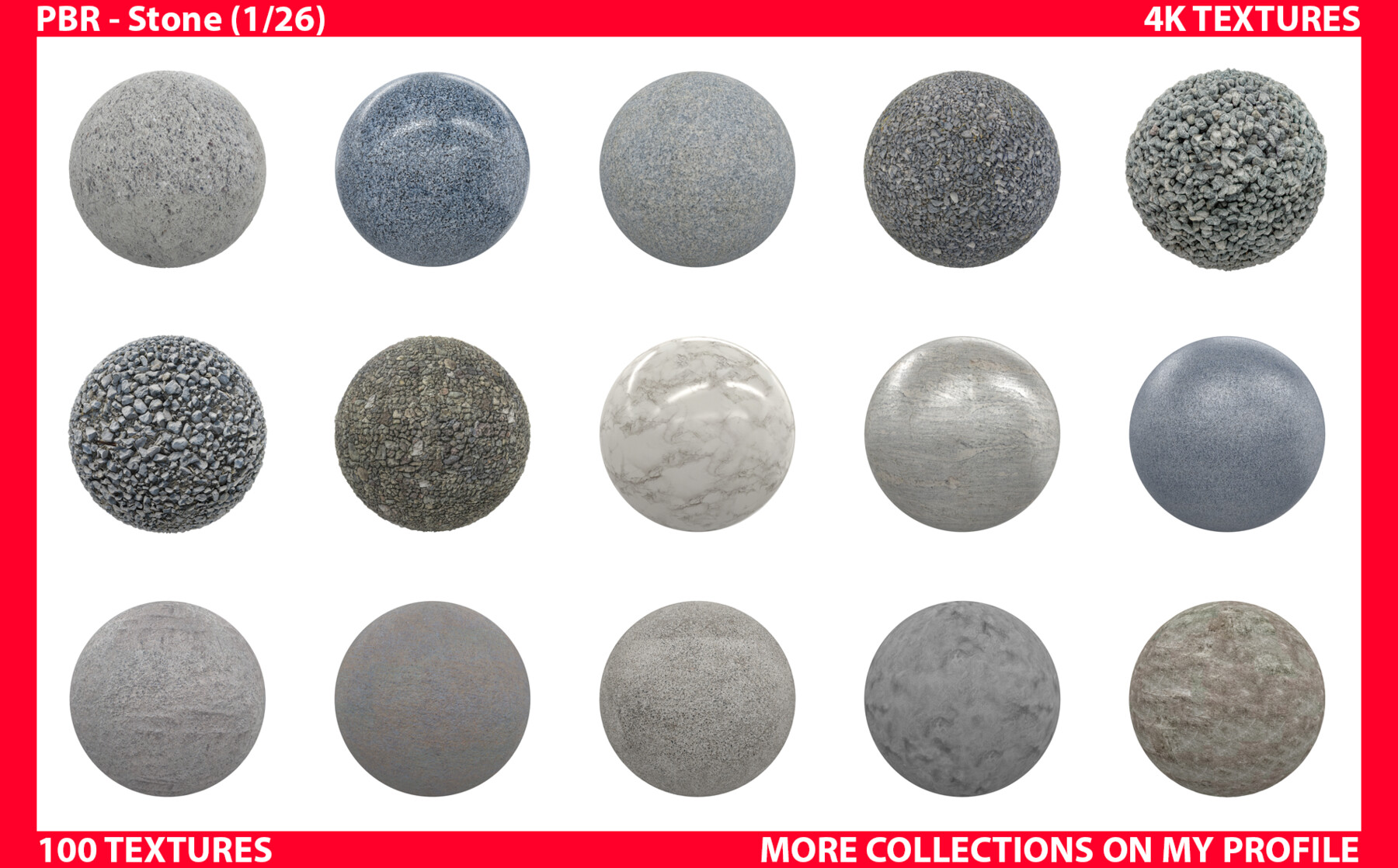 ArtStation - PBR Texture Pack - Stones - 100 Textures (Part 1/24 ...