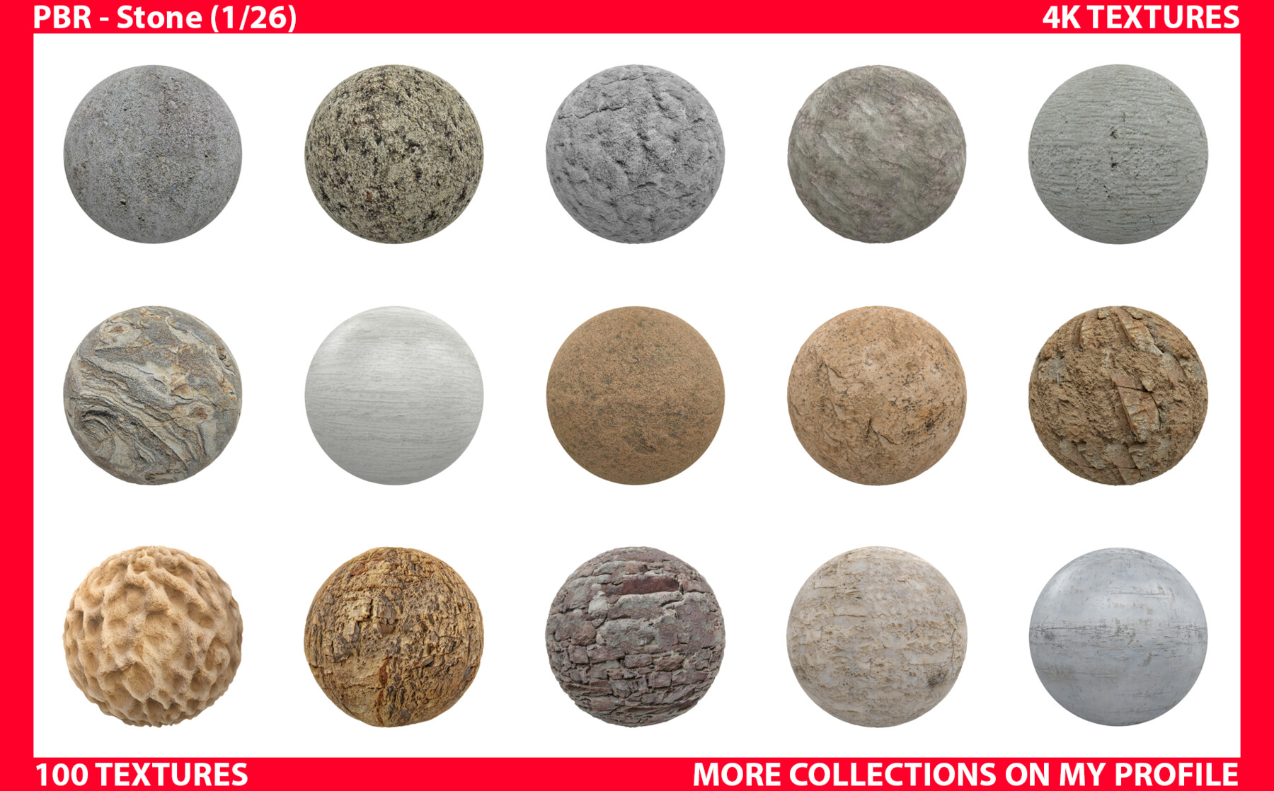 ArtStation - PBR Texture Pack - Stones - 100 Textures (Part 1/24 ...