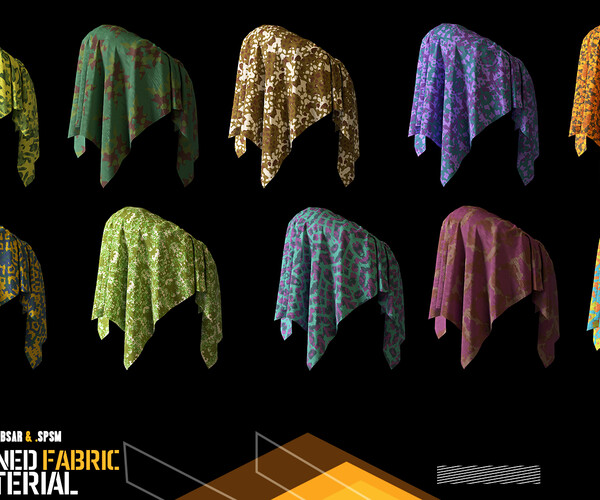 ArtStation - 40 patterned fabric material(vol.3) _ .sbsar & .spsm ...
