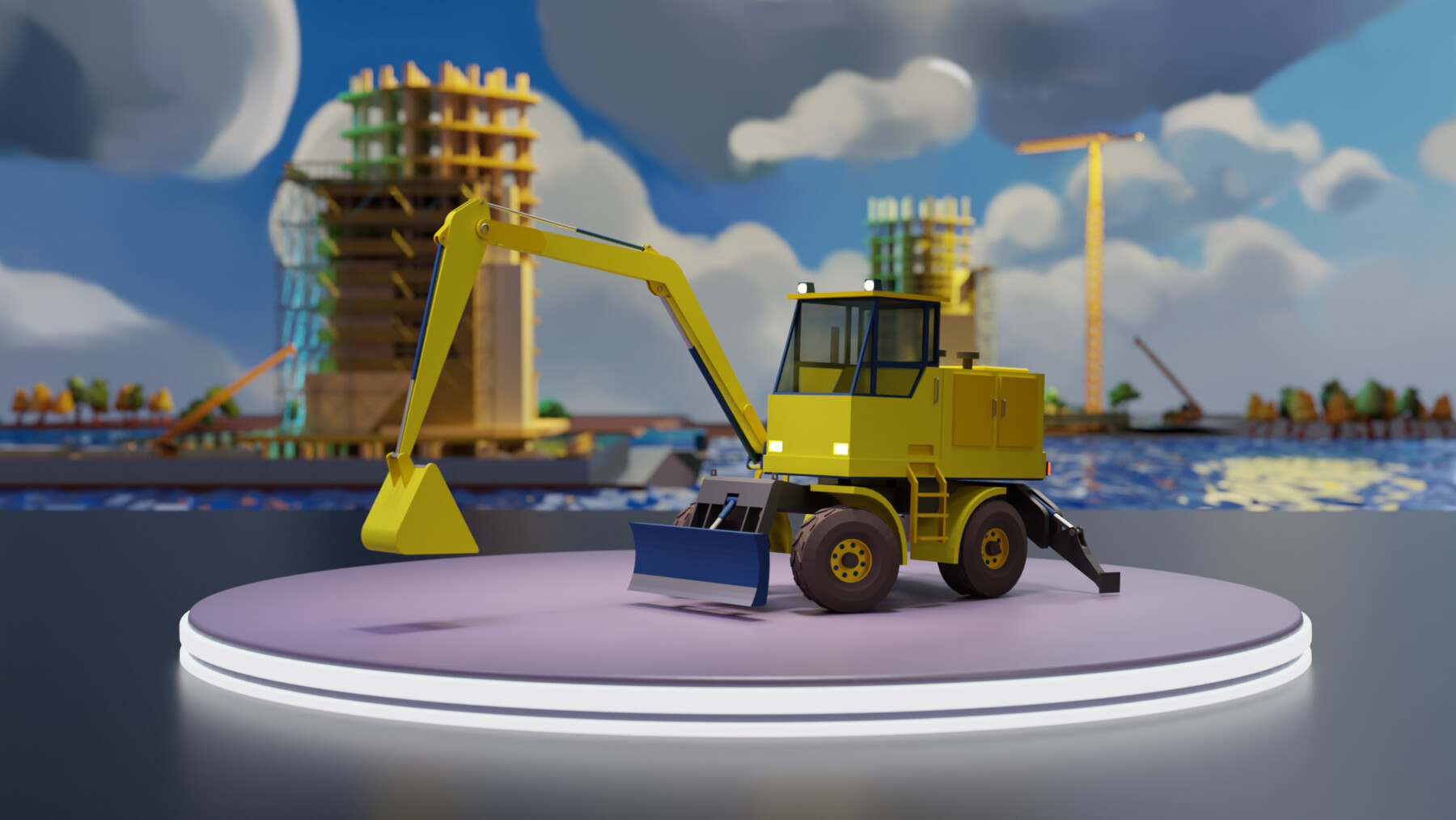 ArtStation - Heavy Machinery low poly base mesh full collection rigged ...