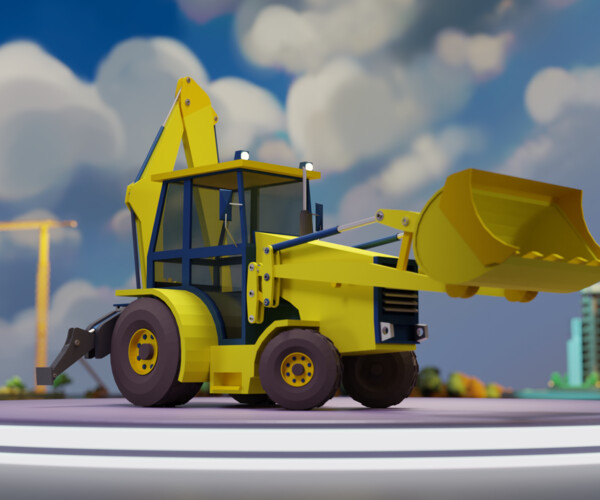 ArtStation - Heavy Machinery low poly base mesh full collection rigged ...
