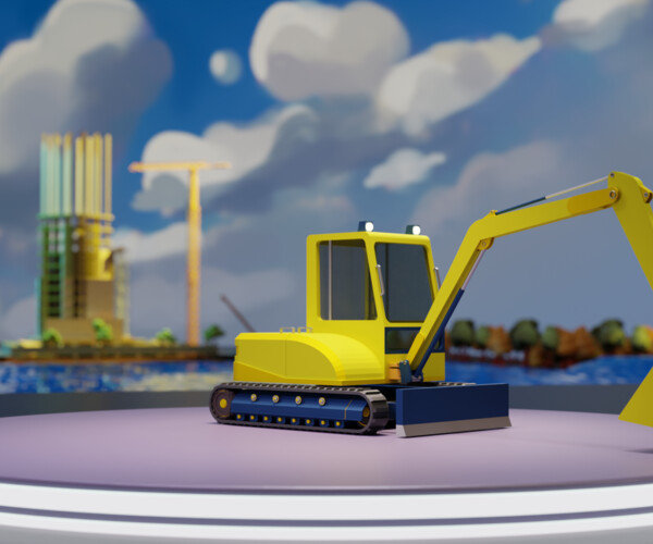 ArtStation - Heavy Machinery low poly base mesh full collection rigged ...
