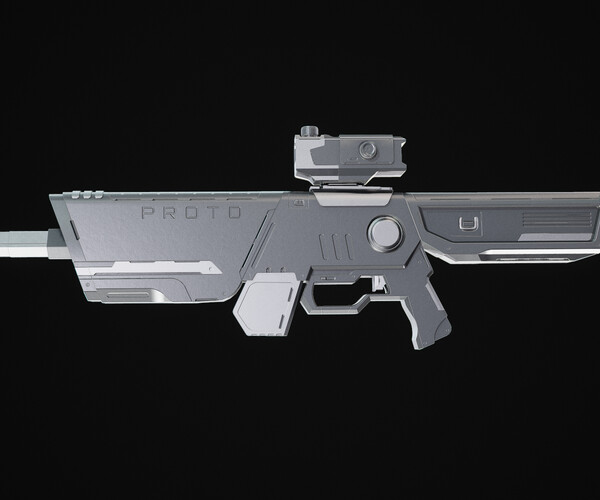ArtStation - Proto Rifle Scifi 3D Model - Game Ready | Game Assets