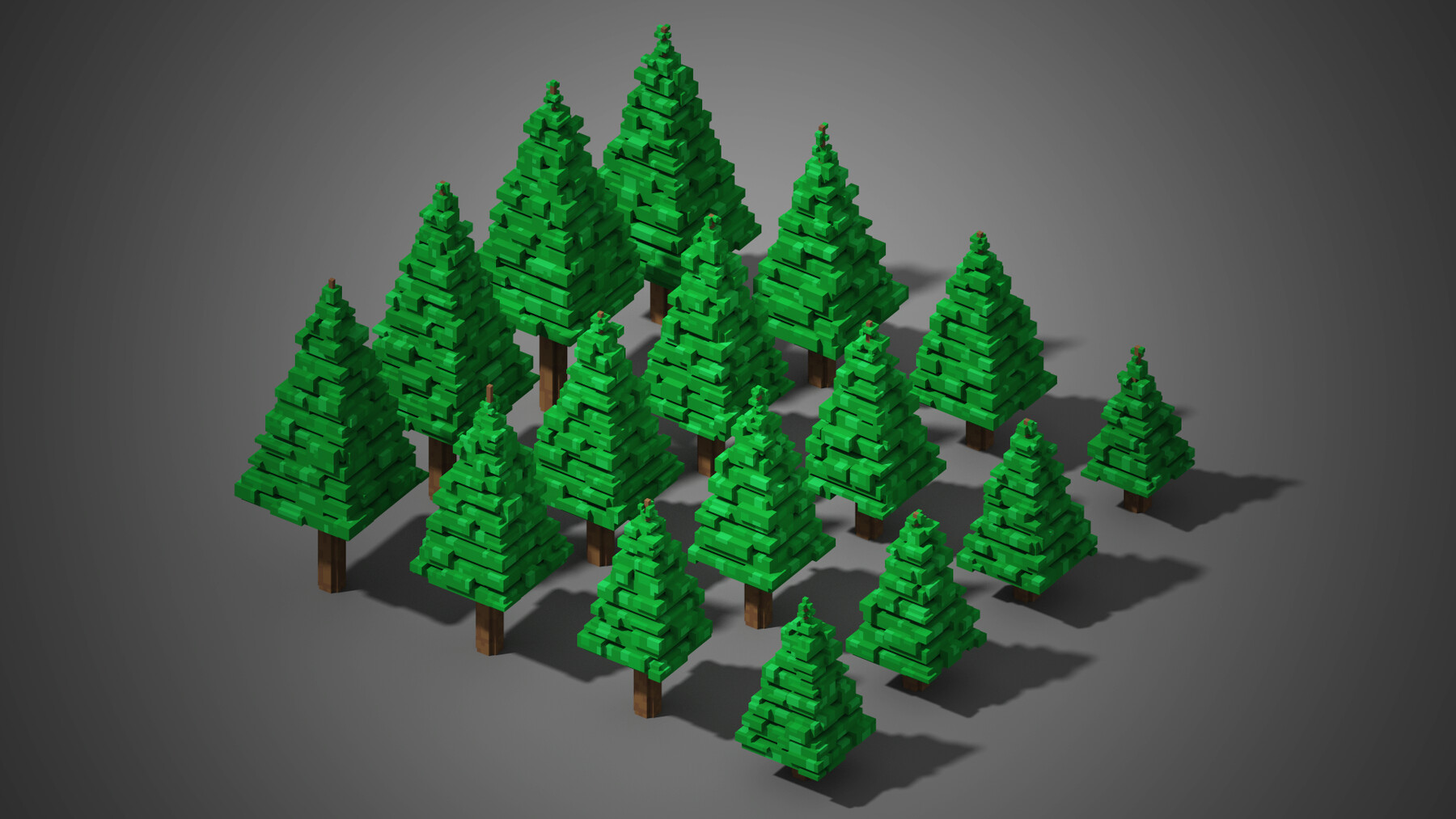ArtStation - VOXEL Trees - Spruce Evergreen | Game Assets