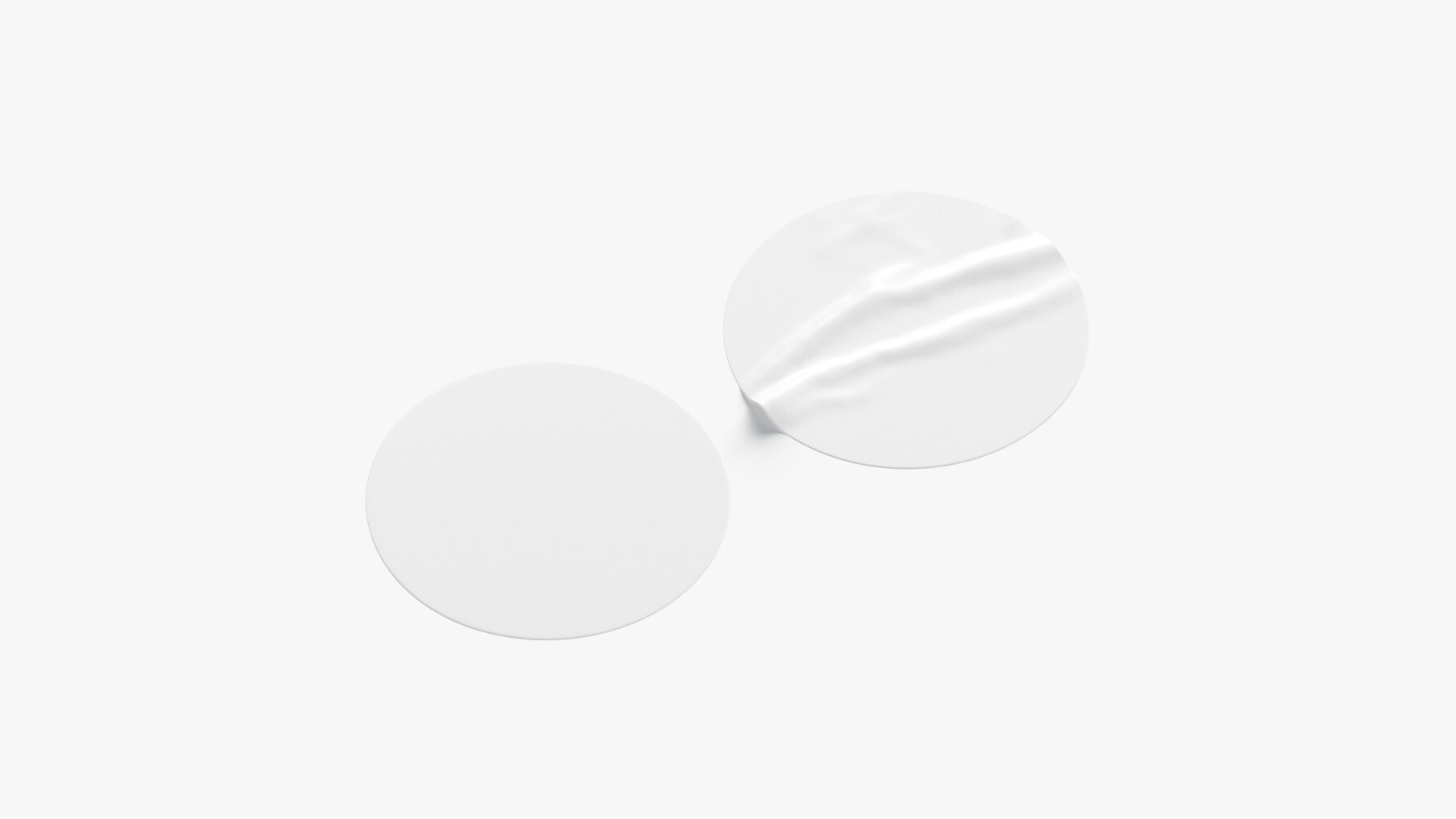 ArtStation - Two White Round Stickers - sleek and wrinkly sticky tag ...
