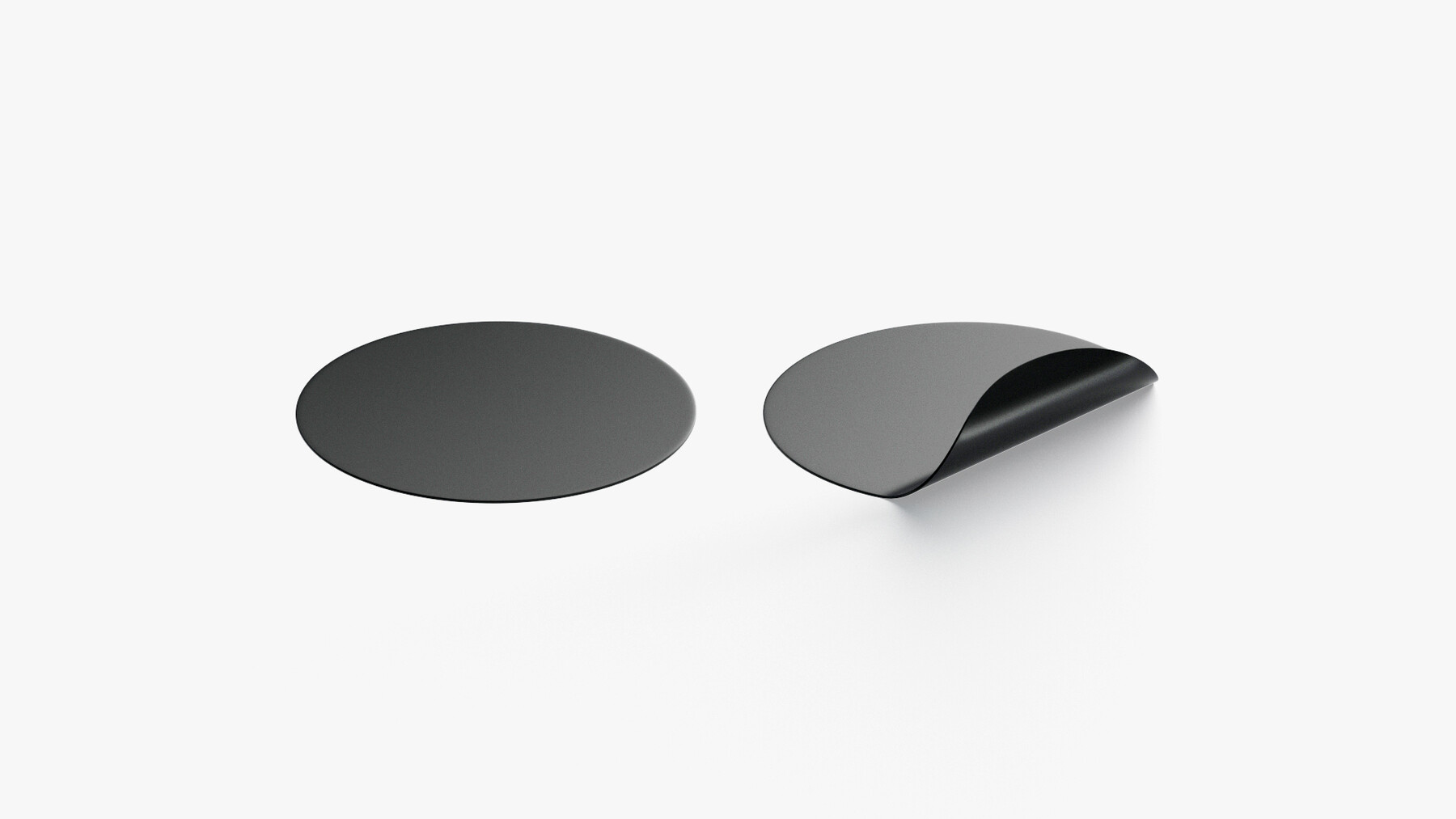 ArtStation - Two Black Round Stickers - flat and curled corners ...