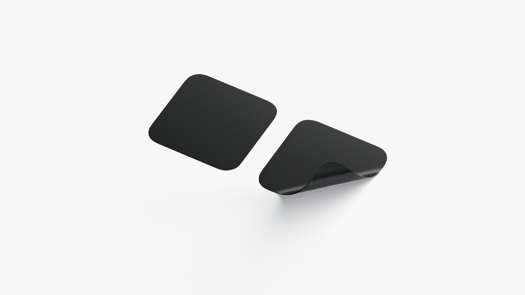 ArtStation - Two Black Square Stickers - smooth and curled corners ...