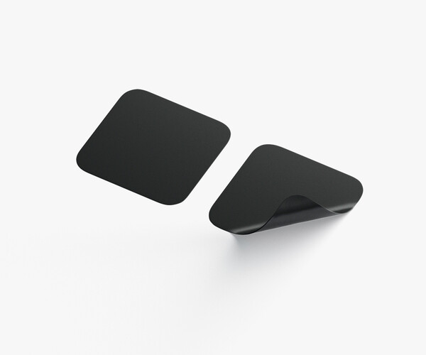 ArtStation - Two Black Square Stickers - smooth and curled corners ...