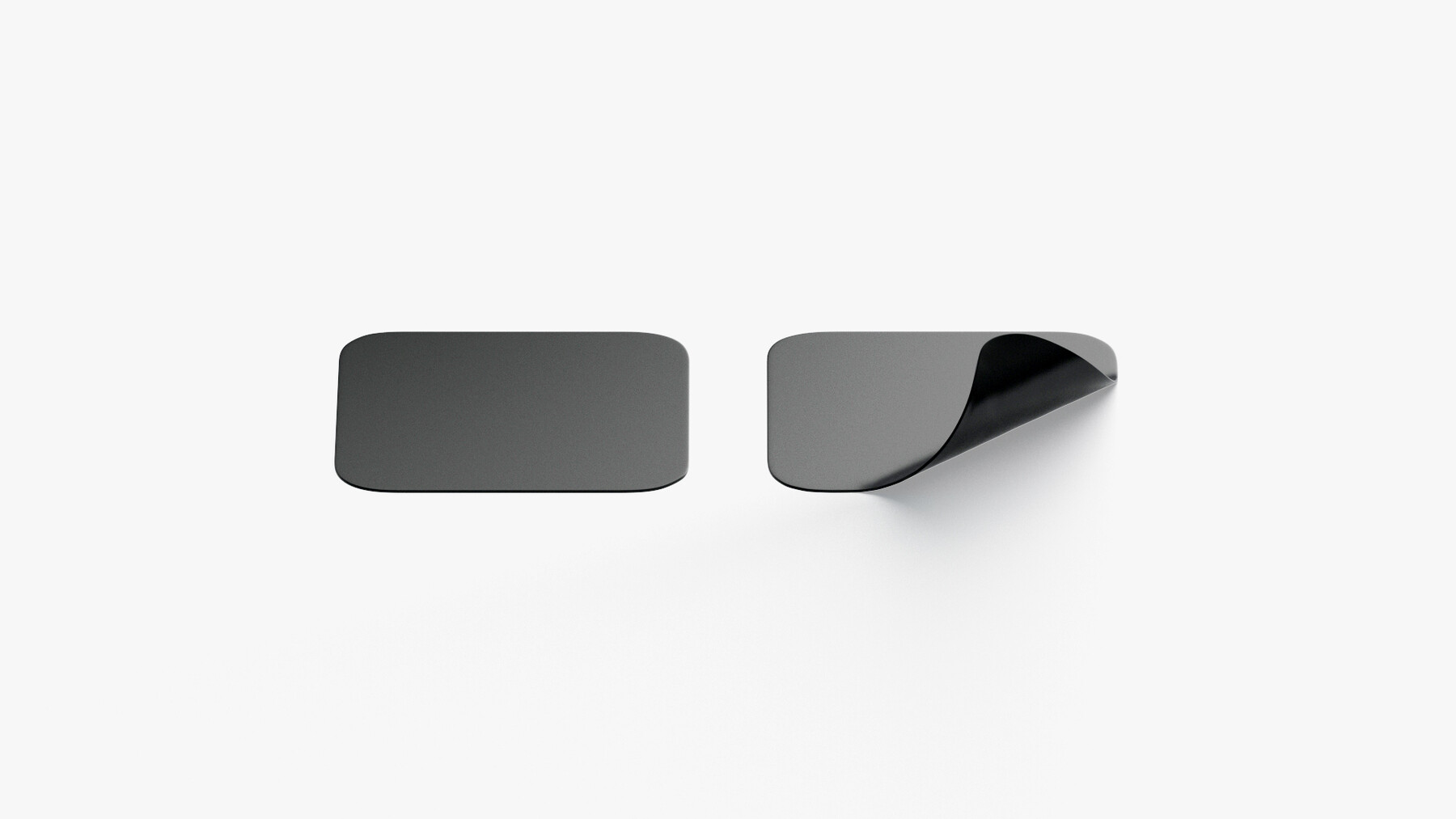 ArtStation - Two Black Square Stickers - smooth and curled corners ...