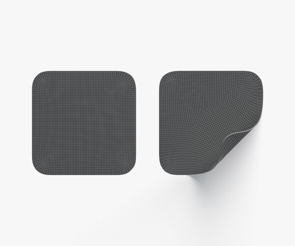ArtStation - Two Black Square Stickers - smooth and curled corners ...