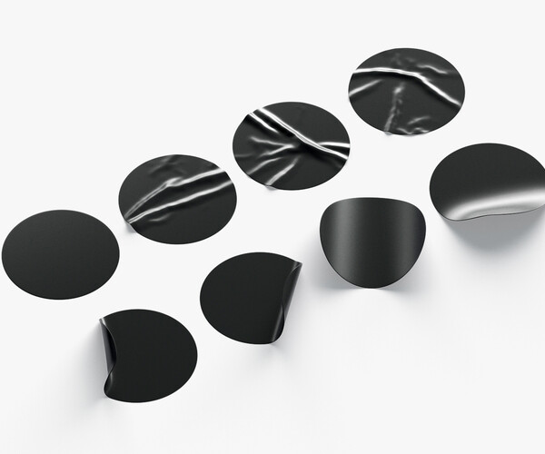 ArtStation - Black Stickers set - 8 adhesive sticky labels | Resources