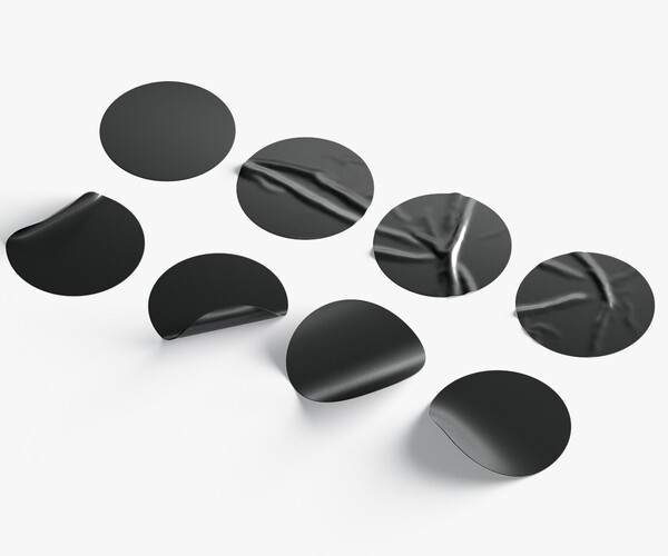 ArtStation - Black Stickers set - 8 adhesive sticky labels | Resources