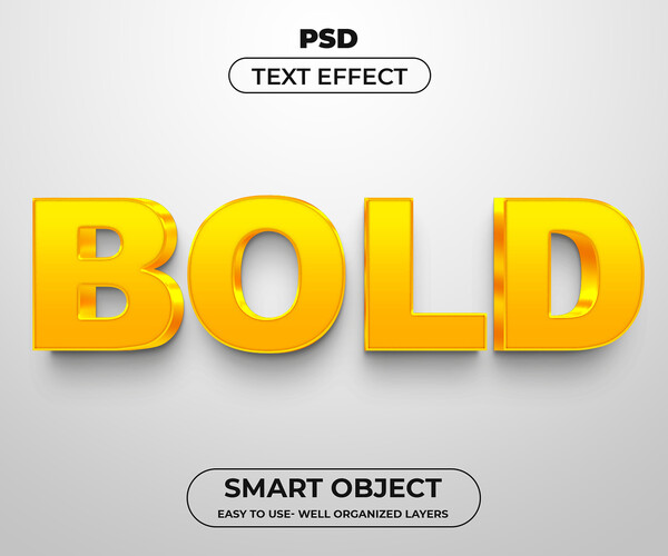 ArtStation - Bold PSD fully editable text effect. Layer style PSD ...