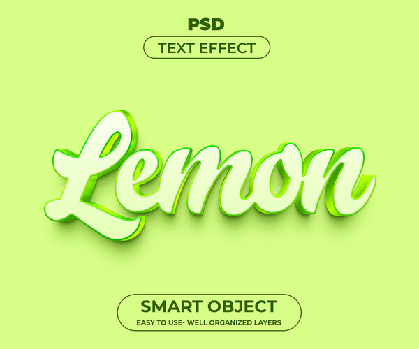 ArtStation - Lemon Light PSD fully editable text effect. Layer style ...