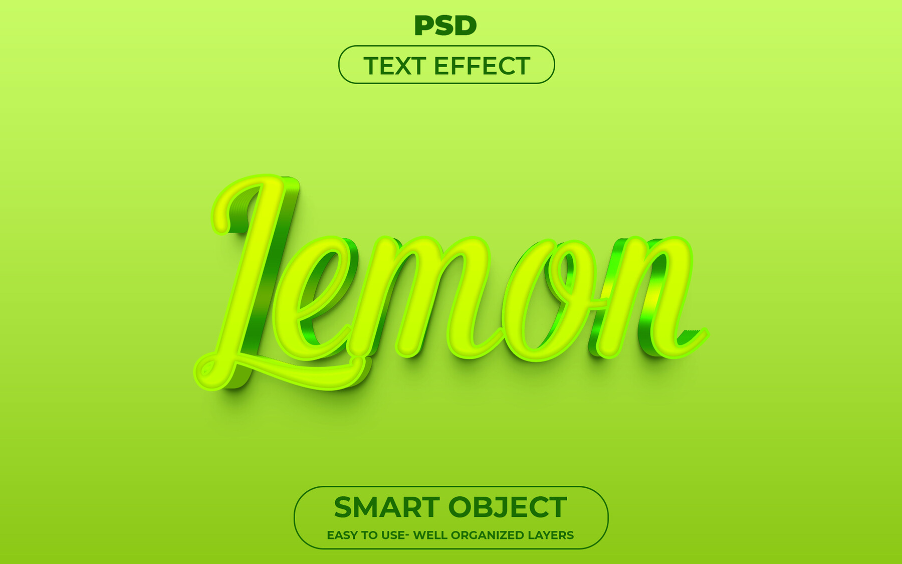 ArtStation - Lemon PSD fully editable text effect. Layer style PSD ...