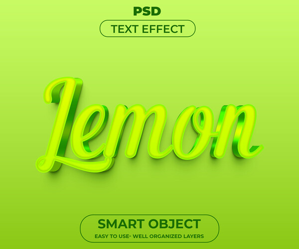 ArtStation - Lemon PSD fully editable text effect. Layer style PSD ...