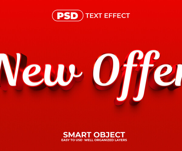 ArtStation - New offer red PSD fully editable text effect. Layer style ...