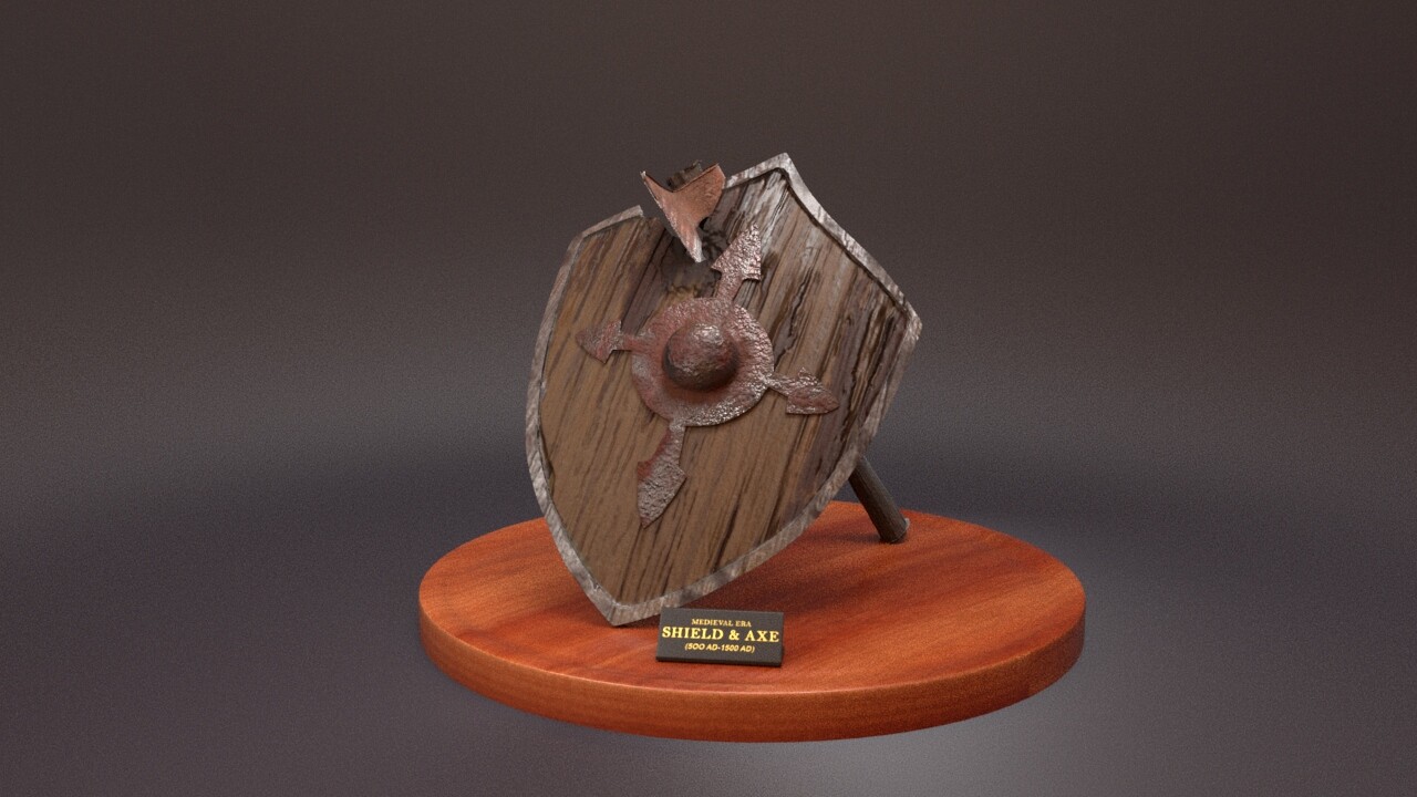 ArtStation - Old Medieval Shield + (Rusted Axe FREE!!) | Game Assets