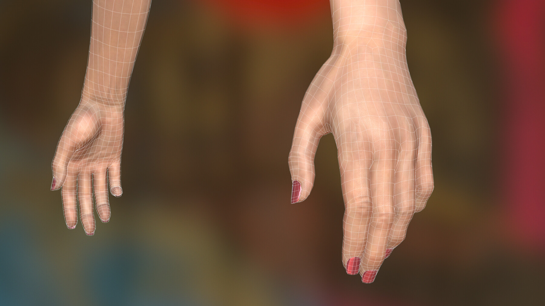 ArtStation - Realistic Woman Hands left right Low-poly 3D model High ...