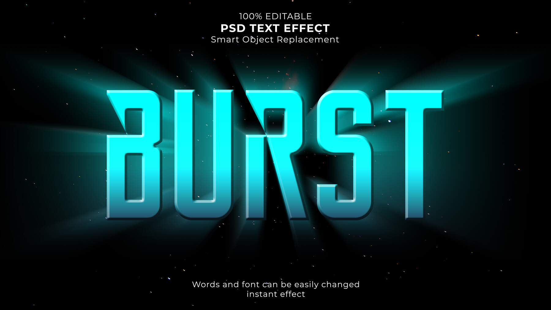 ArtStation - Burst PSD fully editable text effect. Layer style PSD ...