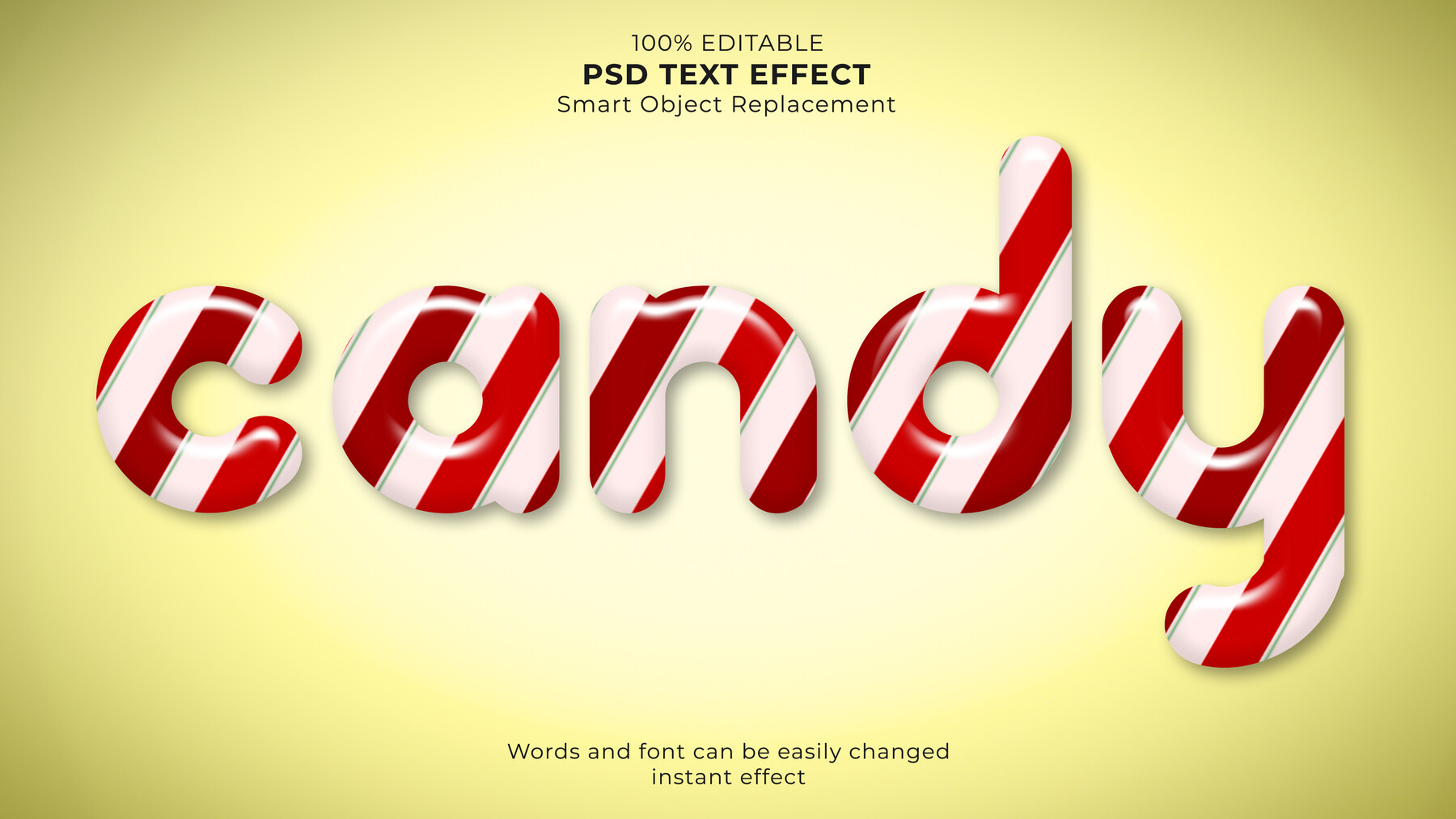 ArtStation - Candy PSD fully editable text effect. Layer style PSD ...