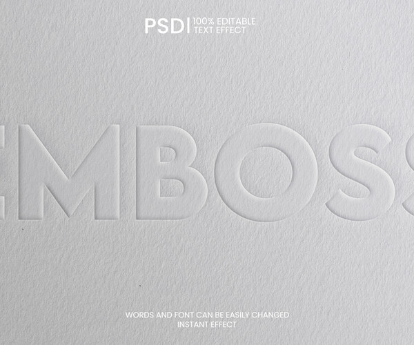 ArtStation - Emboss PSD fully editable text effect. Layer style PSD ...