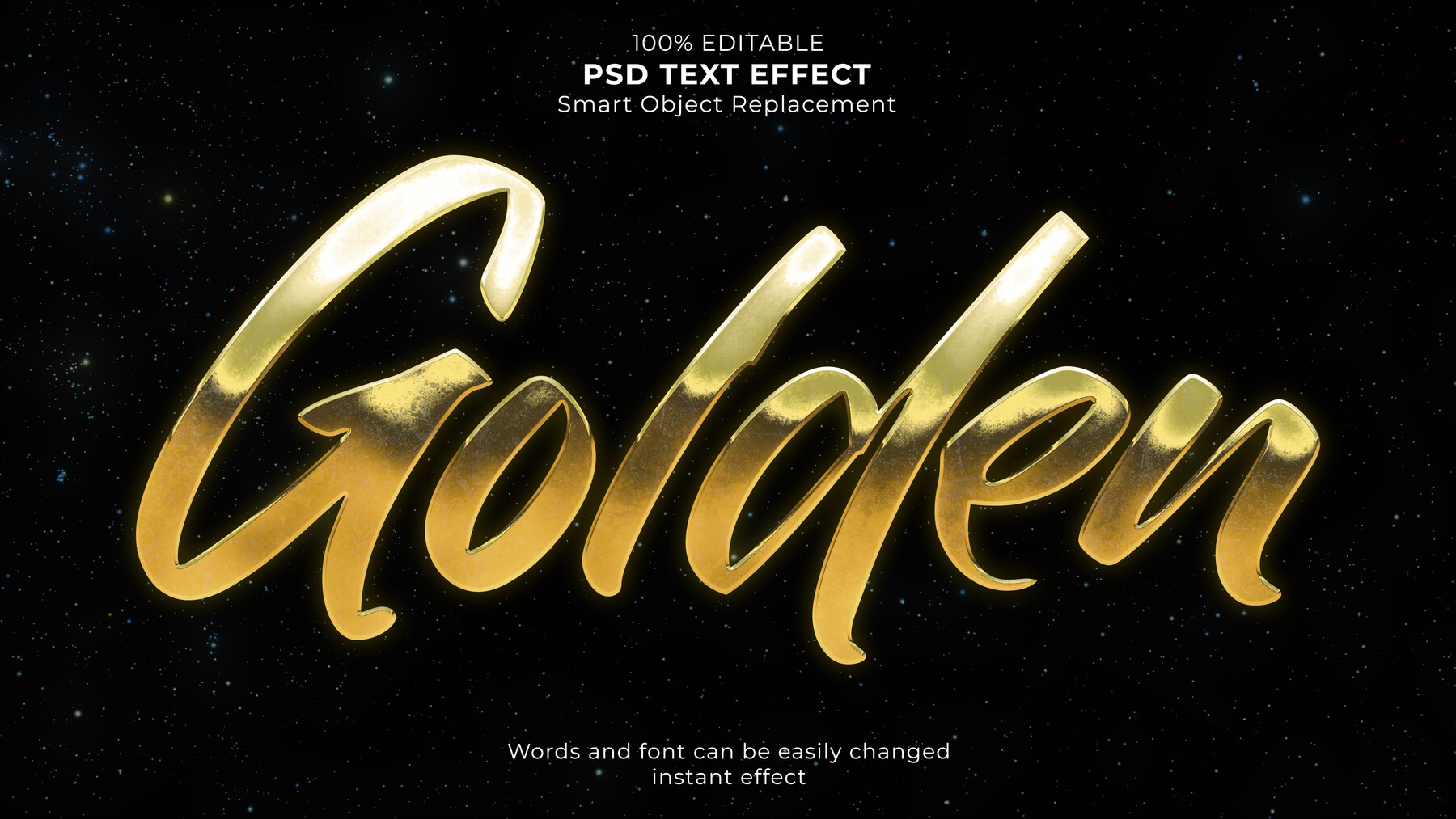 ArtStation - Golden PSD fully editable text effect. Layer style PSD ...
