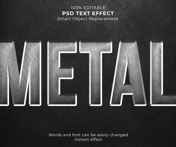 ArtStation - Metal PSD fully editable text effect. Layer style PSD ...