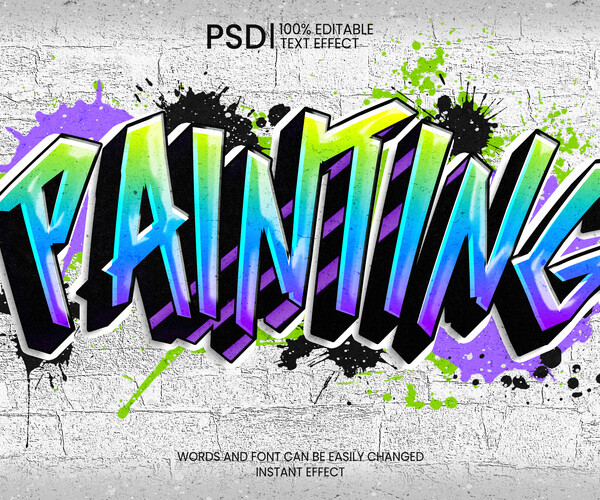 ArtStation - Painting PSD fully editable text effect. Layer style PSD ...