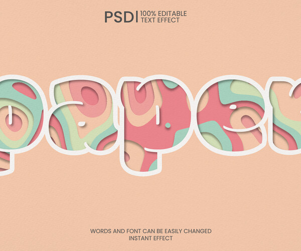 ArtStation - Paper PSD fully editable text effect. Layer style PSD ...
