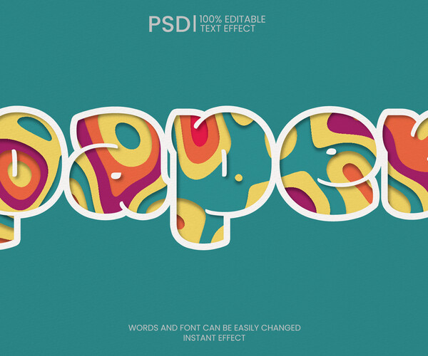 ArtStation - Paper PSD fully editable text effect. Layer style PSD ...