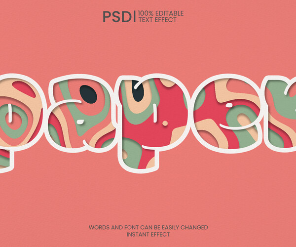 ArtStation - Paper PSD fully editable text effect. Layer style PSD ...