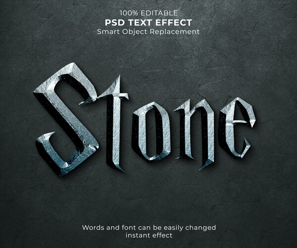 ArtStation - Stone PSD fully editable text effect. Layer style PSD ...