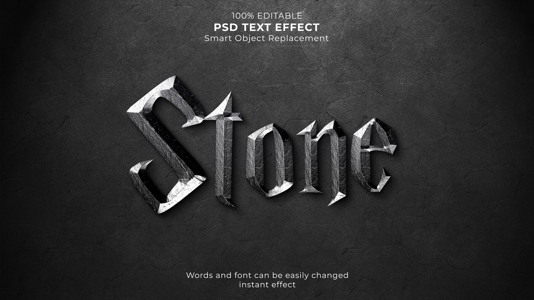 ArtStation - Stone PSD fully editable text effect. Layer style PSD ...