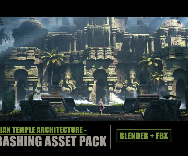 ArtStation - Ancient Indian Temple Architecture - 3D Kitbashing Asset ...