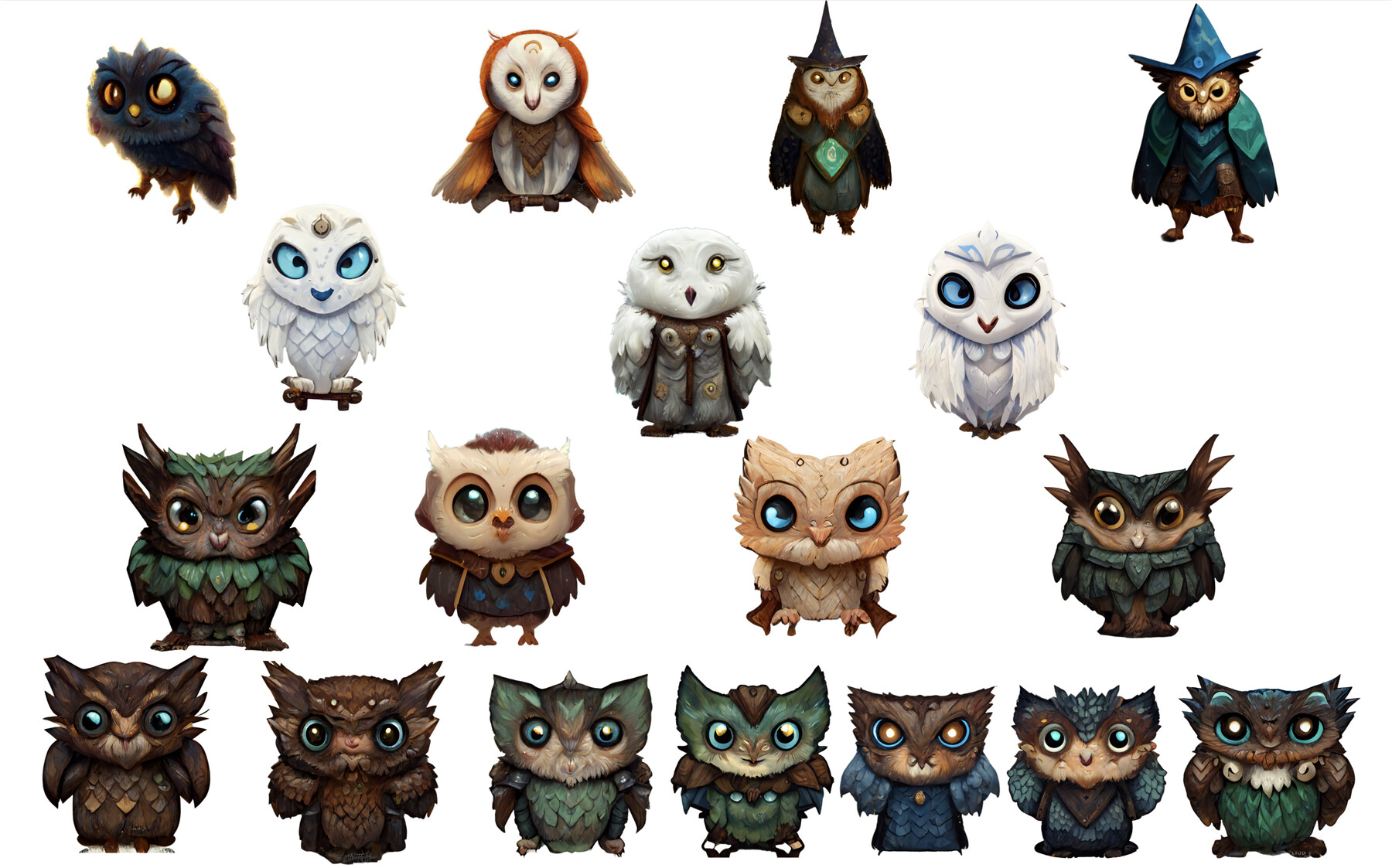 ArtStation - 18 Fantasy Owls - Digital Sprites/Game Assets | Game Assets