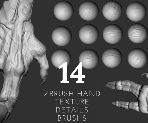 ArtStation - Hand Texture Details Brushs - Zbrush | Brushes