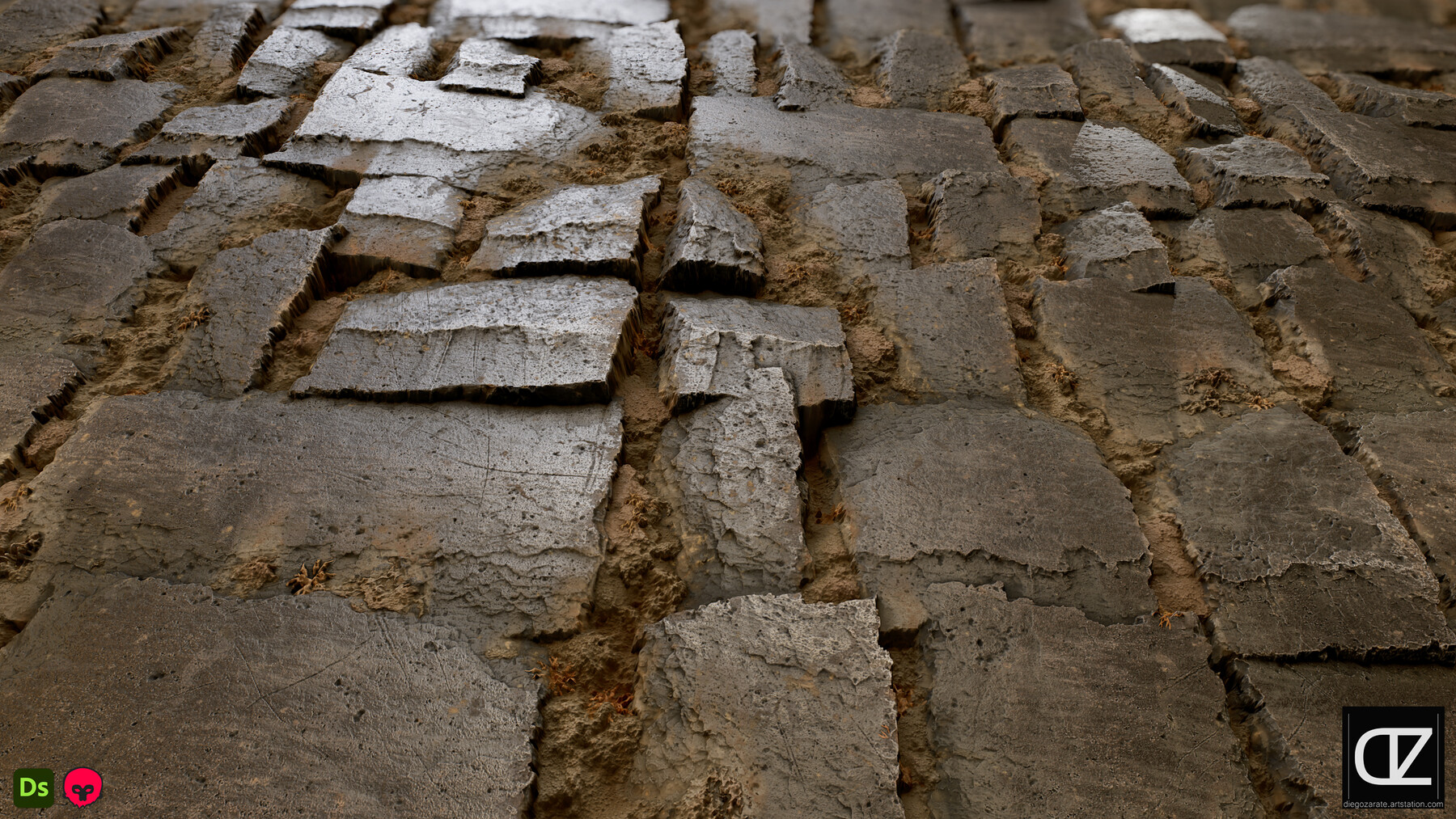 ArtStation - PBR - SURFACE OF ROCKS ON CLAY - 4K MATERIAL | Game Assets