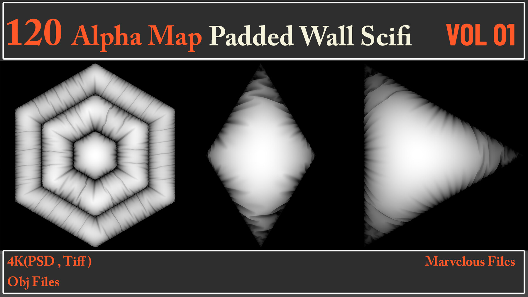 ArtStation - 120 Alpha Maps Padded Wall SCIFI | Game Assets