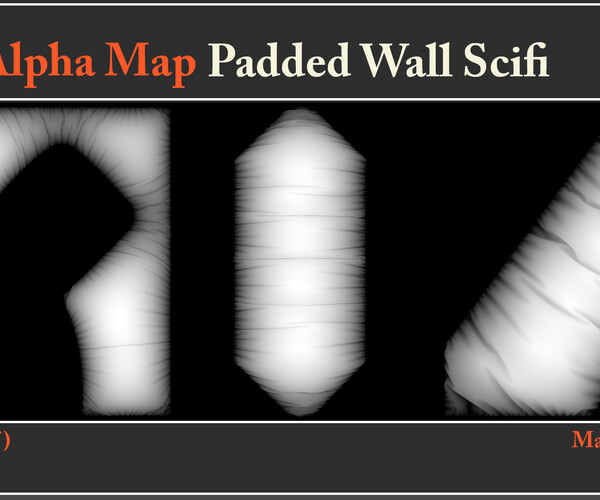 ArtStation - 120 Alpha Maps Padded Wall SCIFI | Game Assets