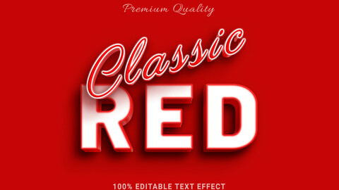ArtStation - 3D red classic PSD fully editable text effect. Layer style ...
