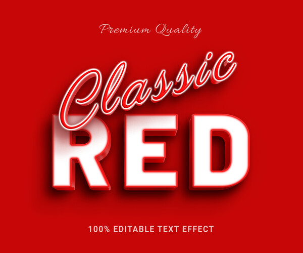 ArtStation - 3D red classic PSD fully editable text effect. Layer style ...